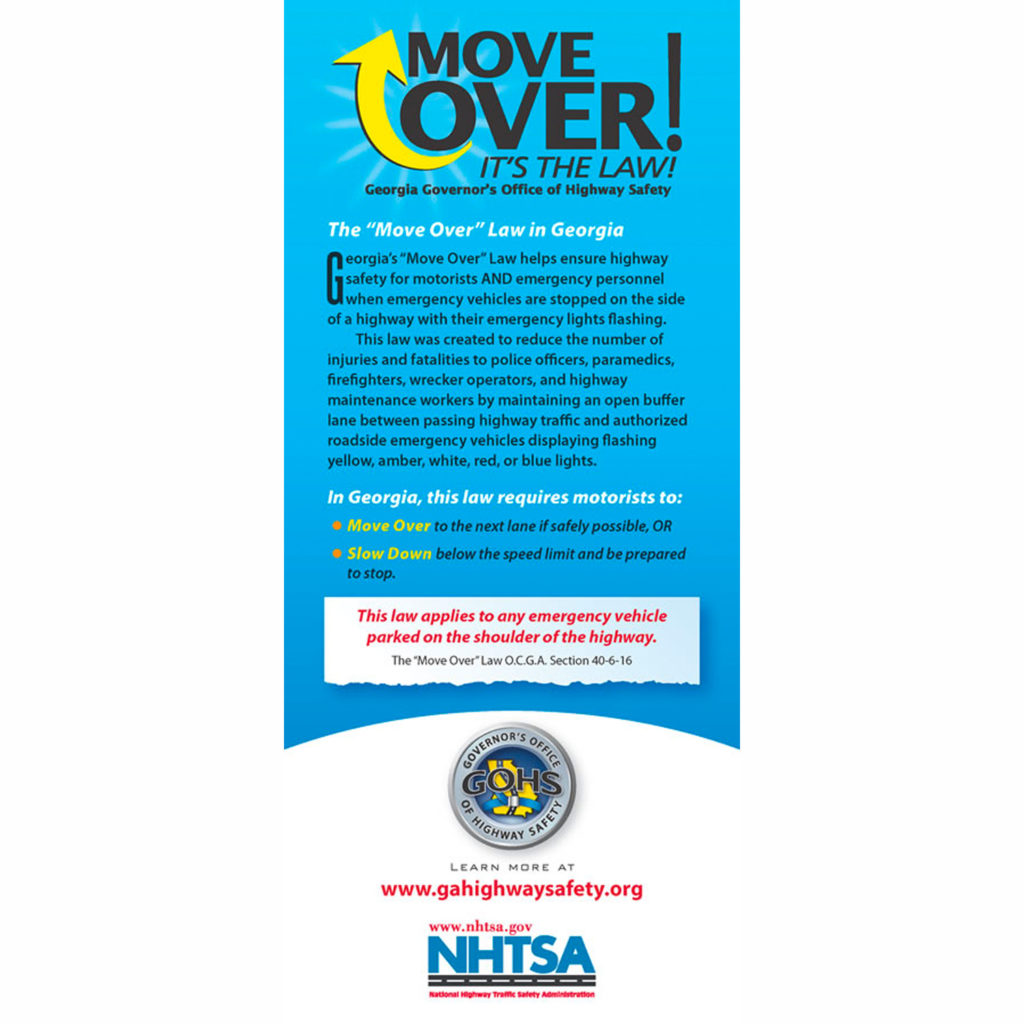 Move Over Law Fact Card – Home | Georgia Governor's Office of Highway ...