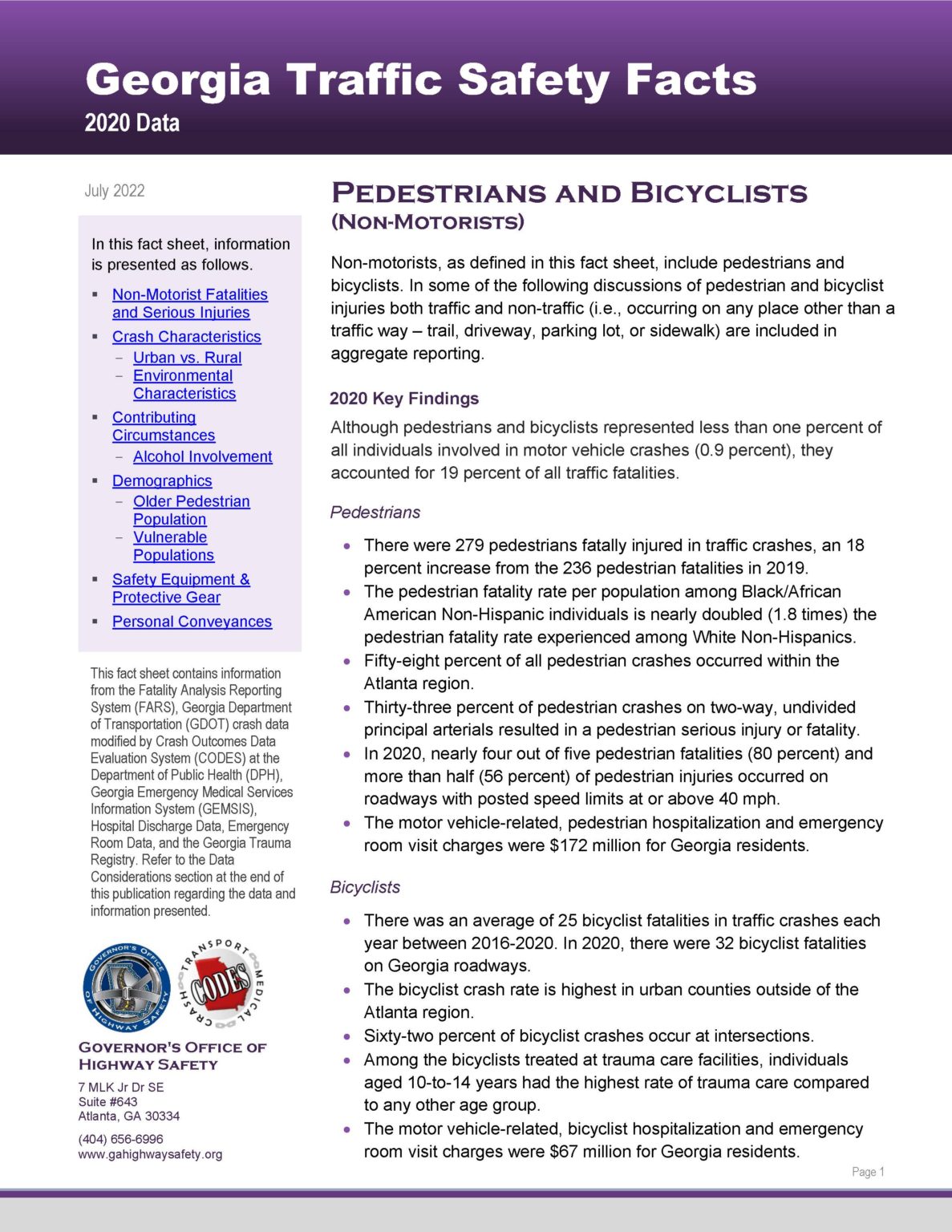 Pedestrian Safety – Home | Georgia Governor's Office of Highway Safety