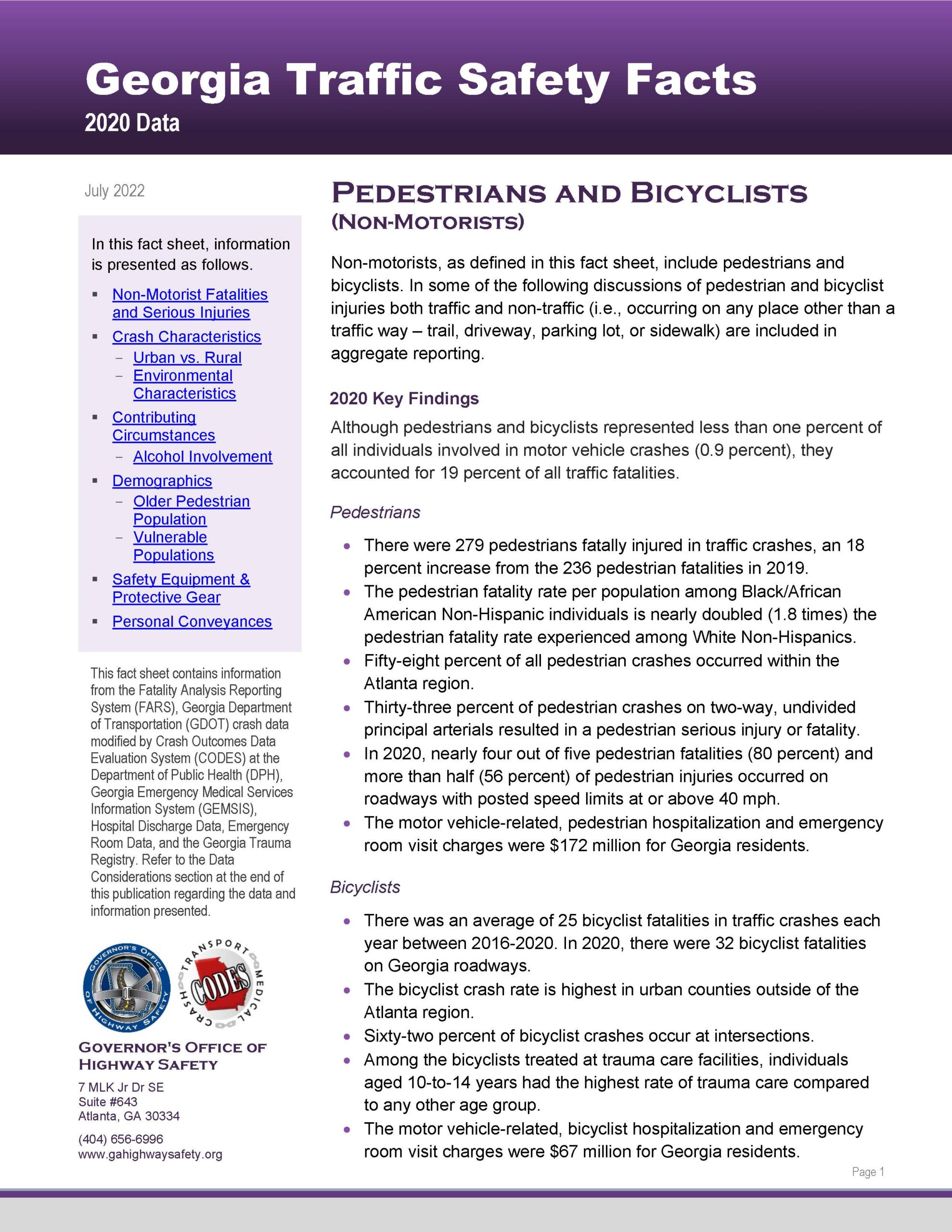 Pedestrian Safety – Home | Georgia Governor's Office of Highway Safety