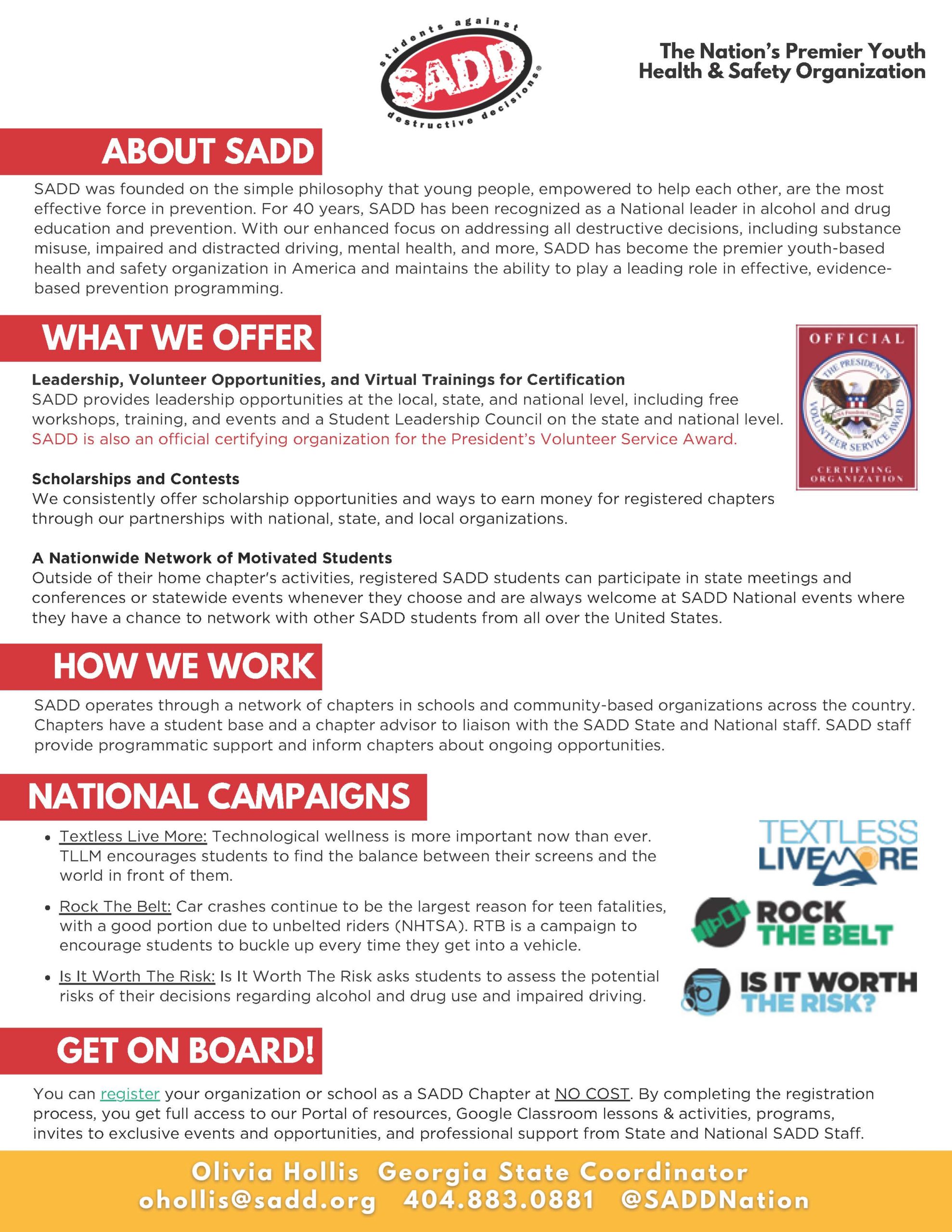 SADD Georgia – Home | Georgia Governor's Office of Highway Safety