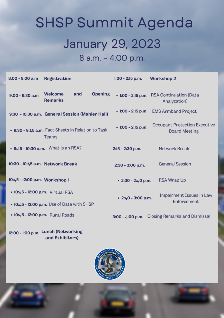 SHSP Summit Agenda – Home | Georgia Governor's Office of Highway Safety