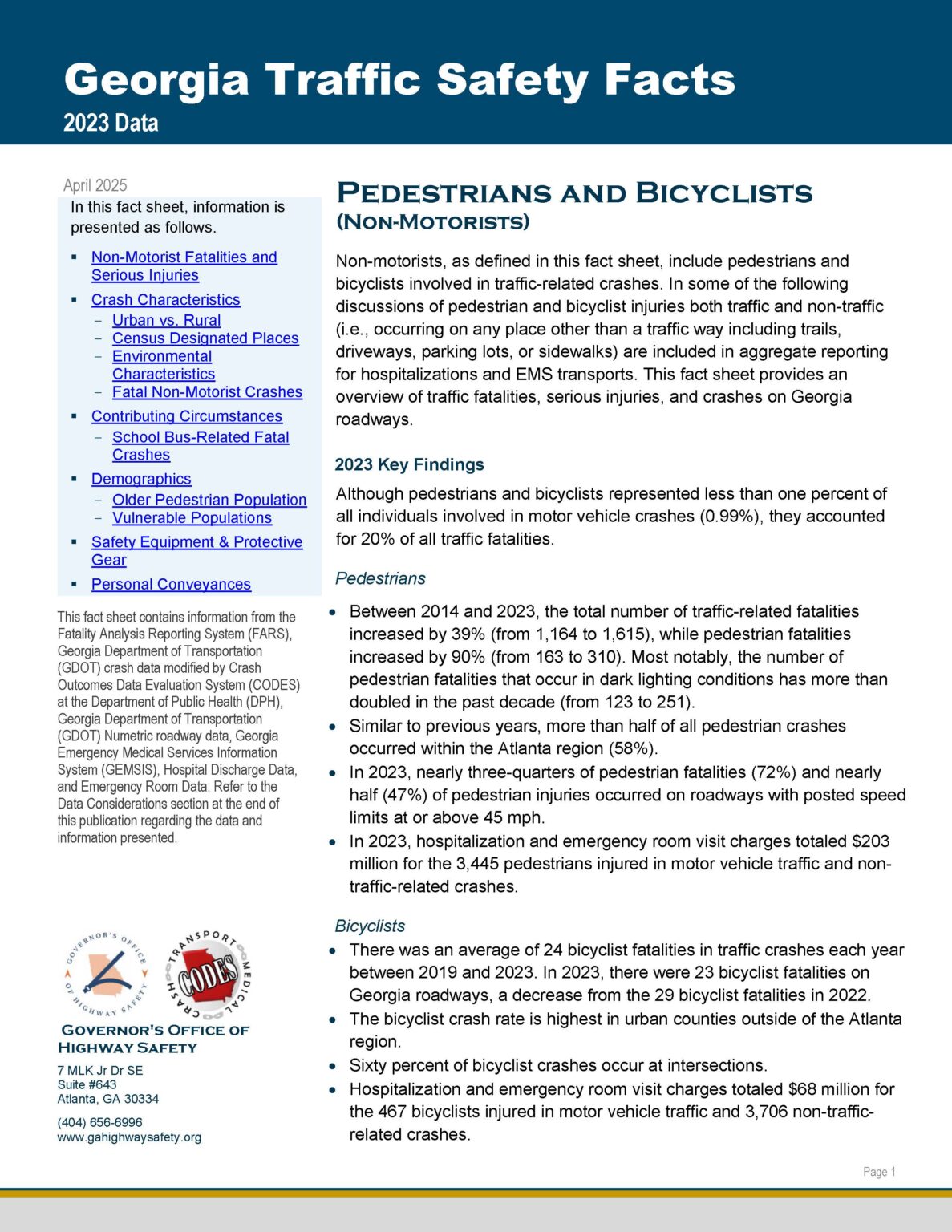 Pedestrian Safety – Home | Georgia Governor's Office of Highway Safety